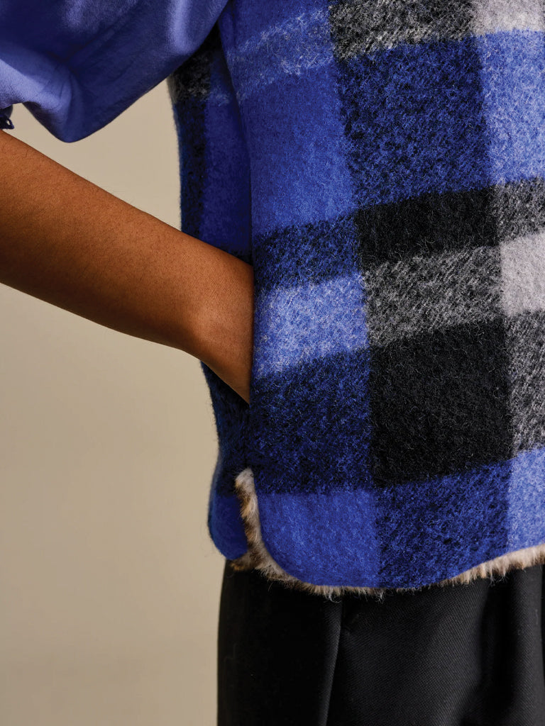 Bellerose Less Gilet - Blue Check | Garmentory