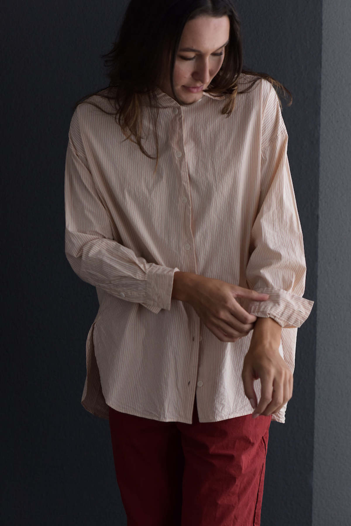Casey Casey Christy Shirt - Peach Stripe | Garmentory