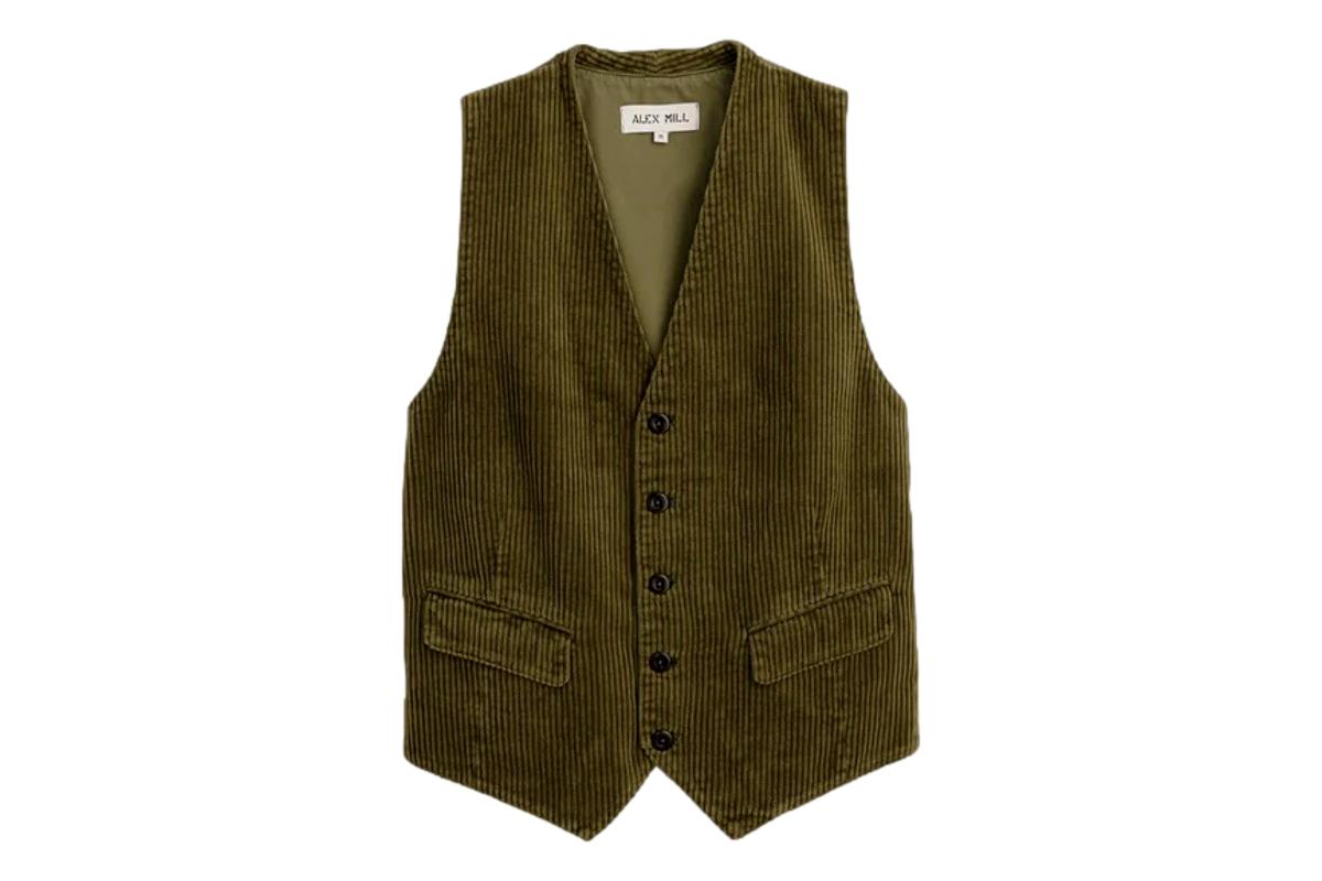 Alex Mill Rugged Corduroy Vest - Dark Olive | Garmentory