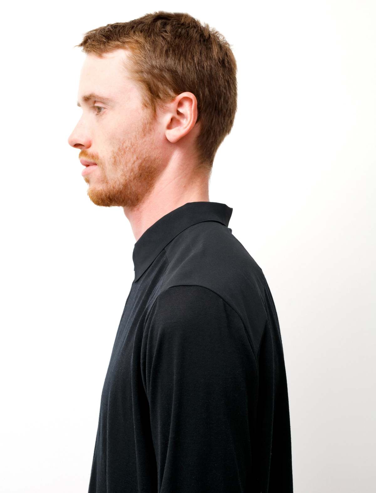 Veilance Mens Frame LS Polo - Black | Garmentory