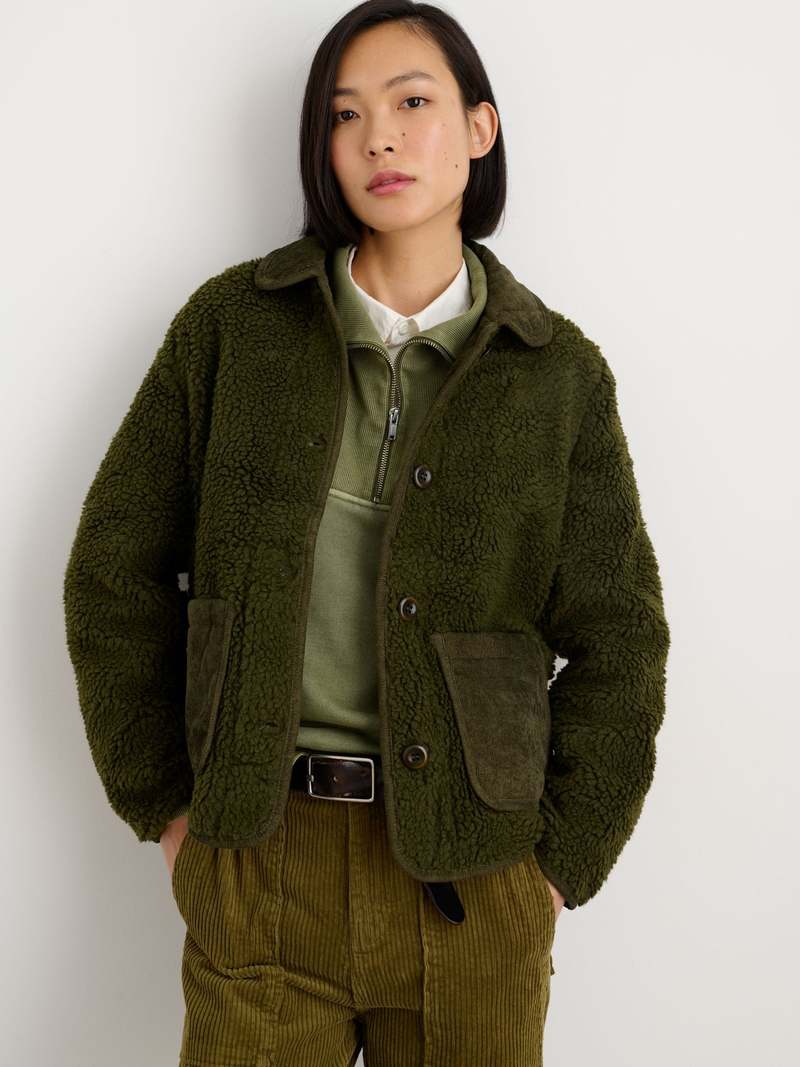 Alex Mill Sherpa Work Jacket - Military Olive | Garmentory