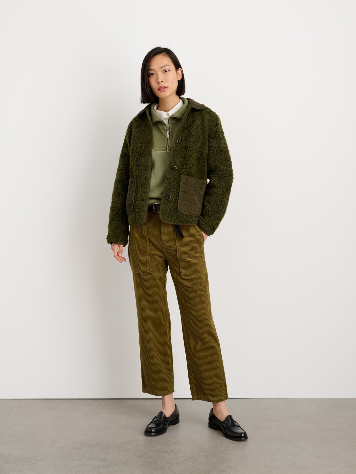 Alex Mill Sherpa Work Jacket - Military Olive | Garmentory