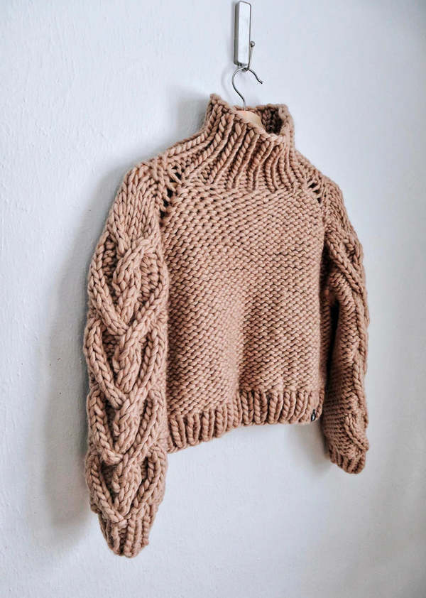 Nicki Chicki Heart Meet Sleeve Sweater - Greige | Garmentory