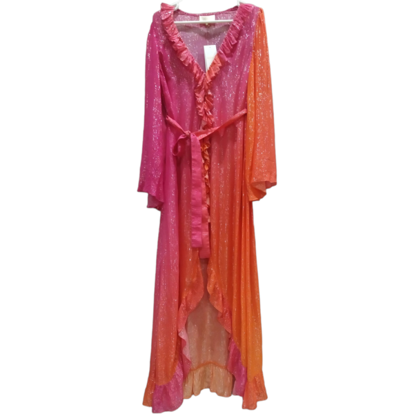 Rococo Sand Cape w Tie Up Belt - Orange/Pink | Garmentory