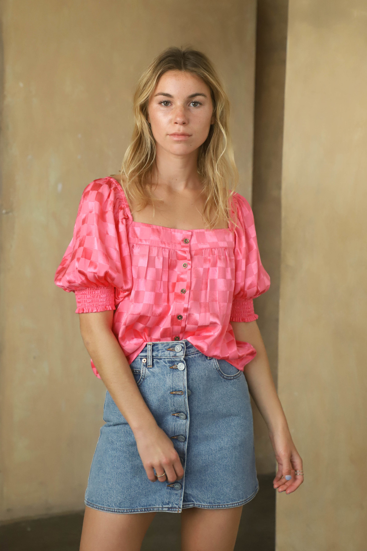 Sample Jen's Pirate Booty Sample Legacy Top - Hot Pink Jacquard ...