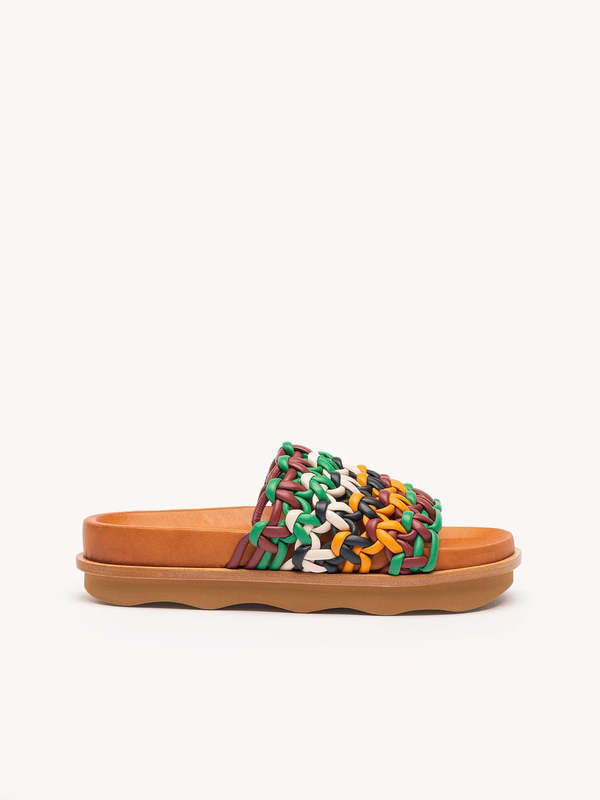 Chloé Wavy Flat Mule - Multi Color | Garmentory