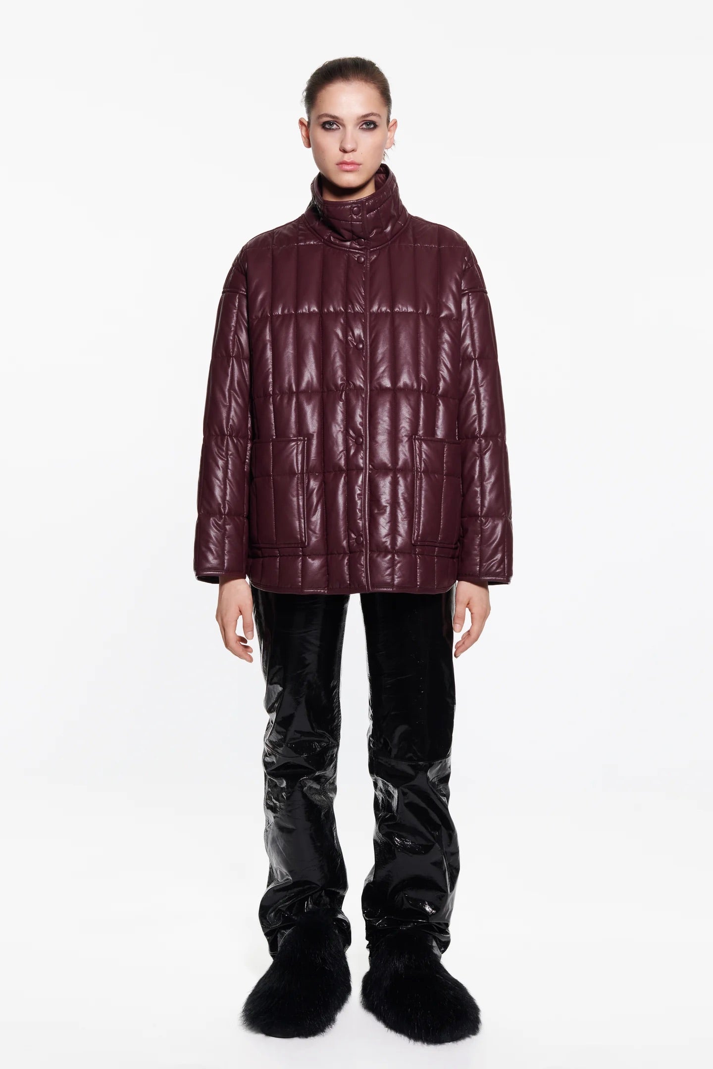 Stand Studio Evelina Jacket - Burgundy | Garmentory