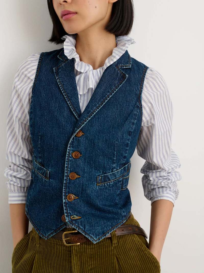 Alex Mill Arya Vest - Rinse Wash Denim | Garmentory