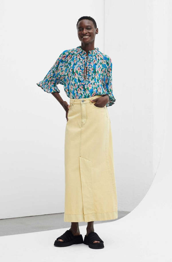 Ganni Overdyed Bleach Maxi Skirt - Rutabaga | Garmentory
