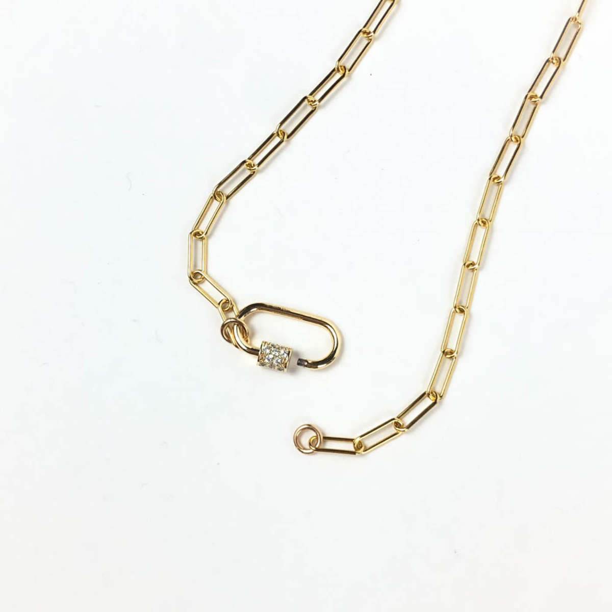 Cristina V Jewelry Smooth Safety Pin Chain with Dual Carabiner | Garmentory