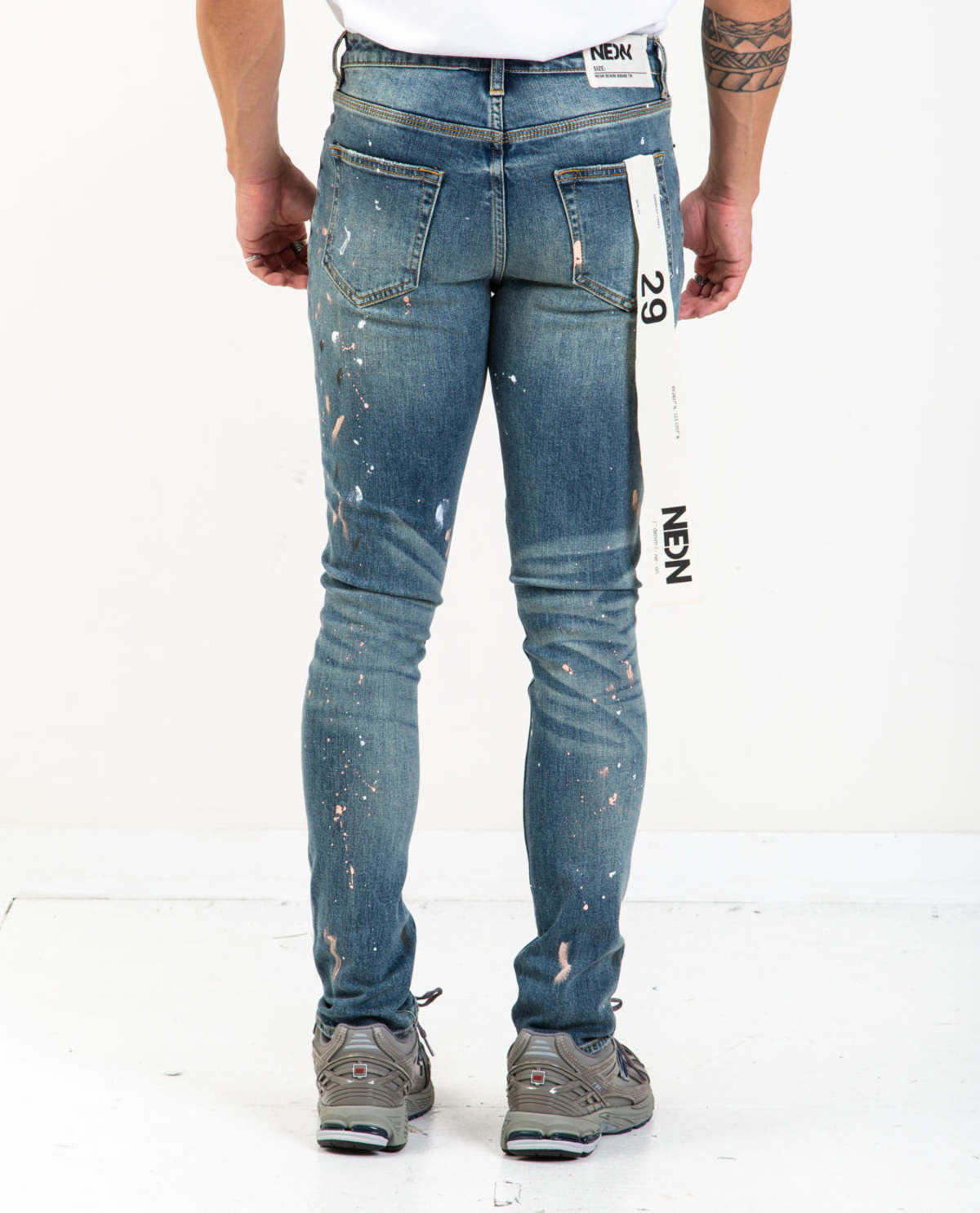NEON DENIM BRAND Denim Pants Blue Paint Splatter | Garmentory