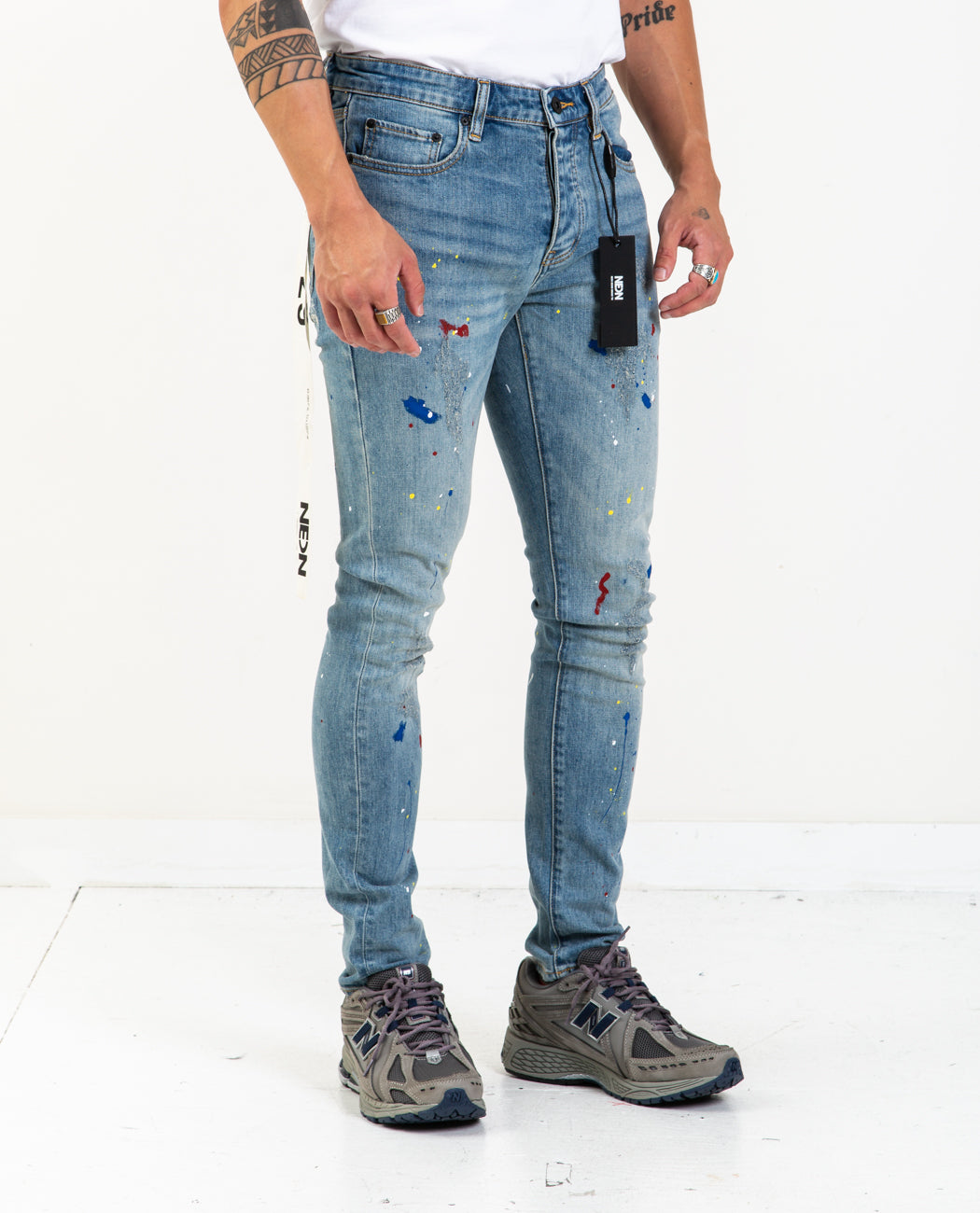 NEON DENIM BRAND Denim Pants Faded Paint | Garmentory