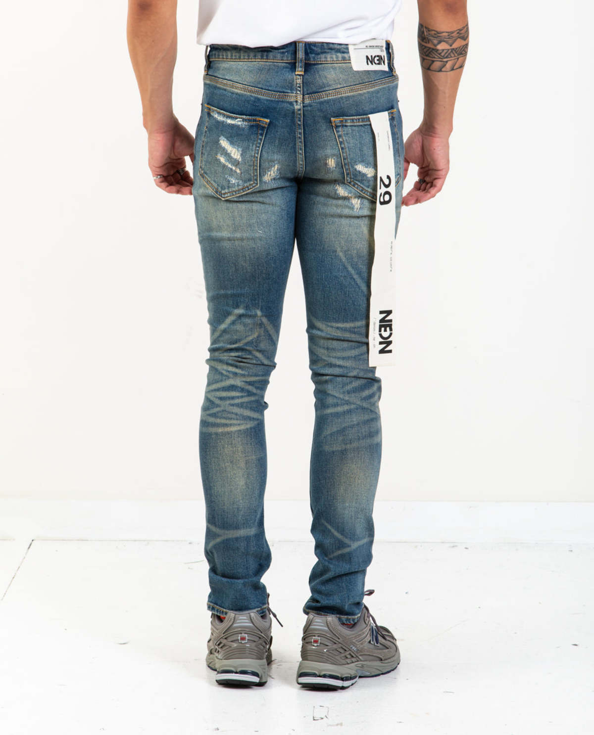 NEON DENIM BRAND Destroyed Denim Pants - Dark Wash | Garmentory