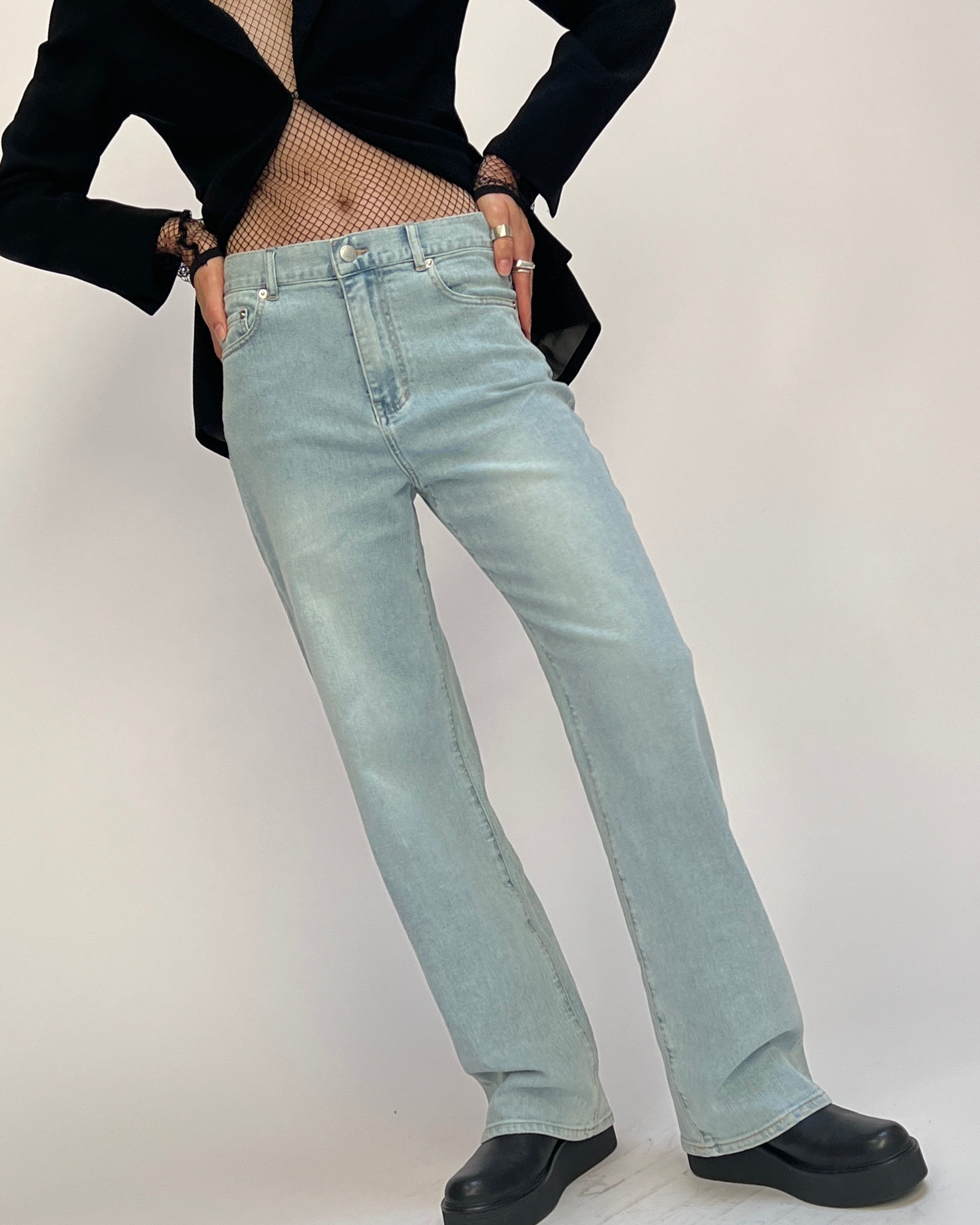 Simon Miller Wide Leg Jean - Light Stone Wash | Garmentory