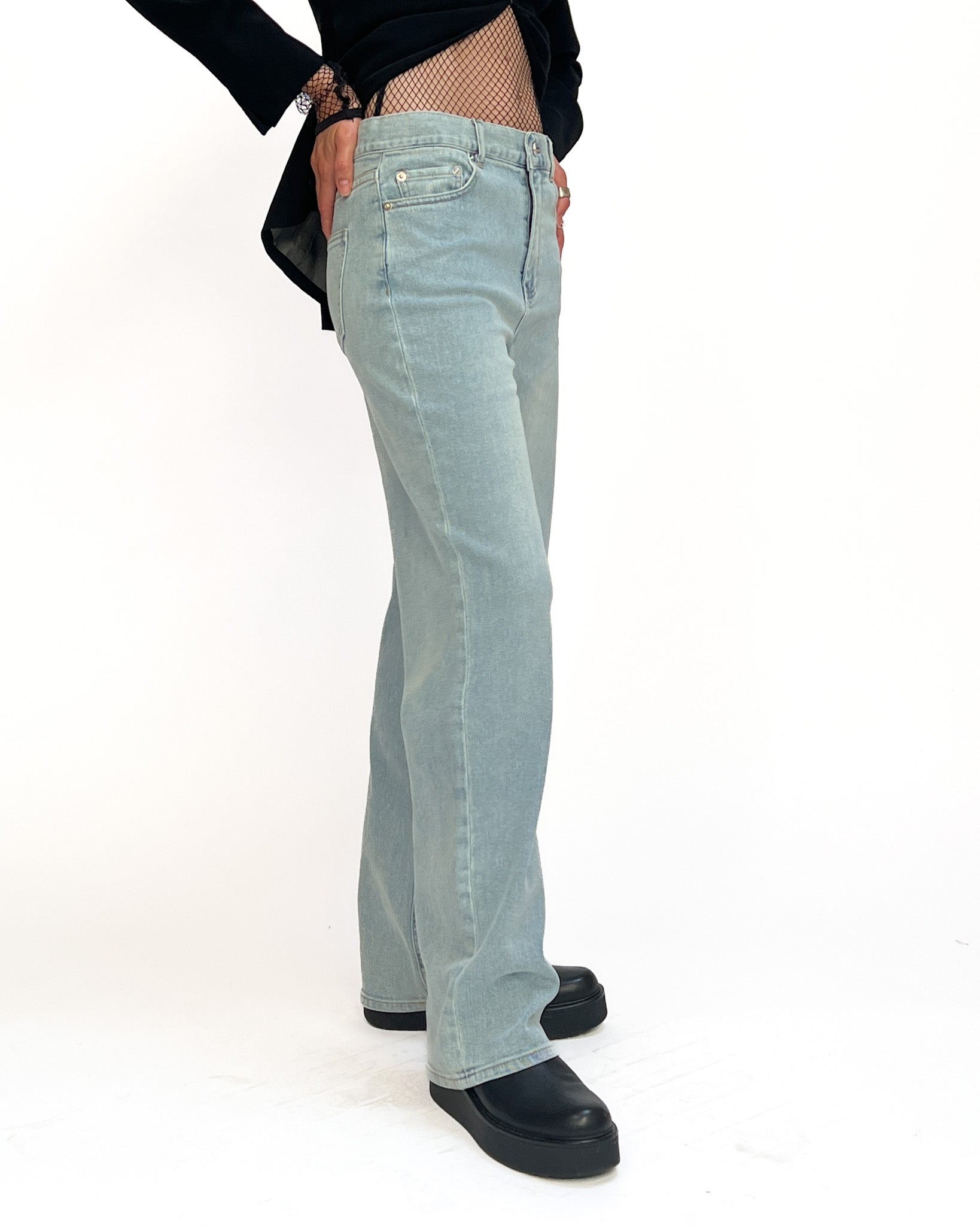 Simon Miller Wide Leg Jean - Light Stone Wash | Garmentory