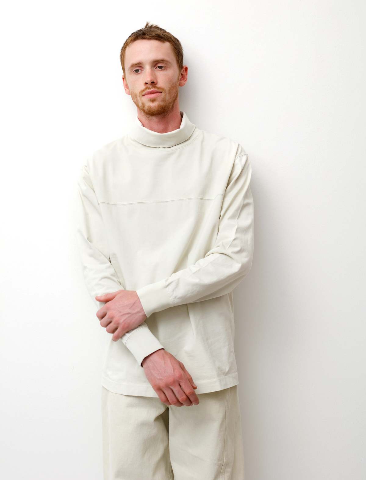 Lemaire High Collar Sweatshirt - Misty Ivory | Garmentory