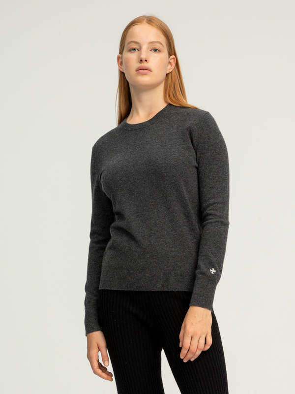 PURECASHMERE NYC Classic Crew Neck Sweater - Graphite | Garmentory