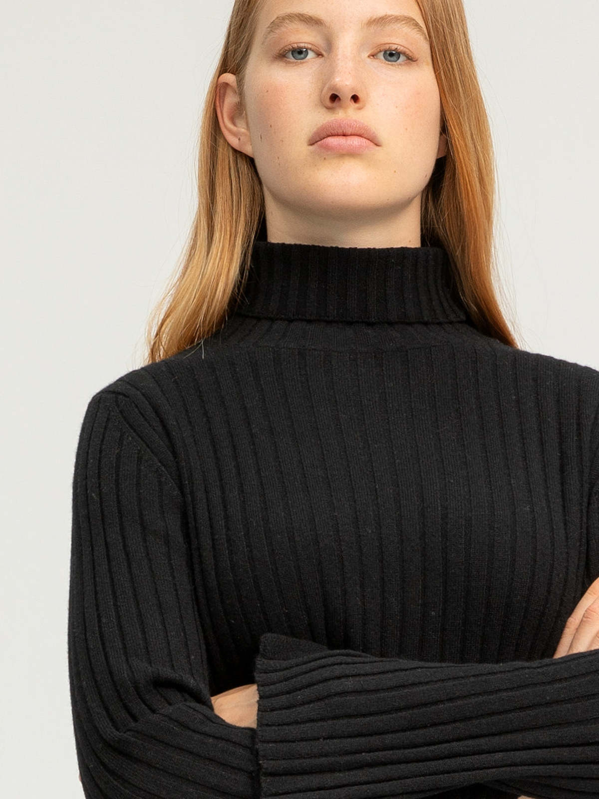 PURECASHMERE NYC Turtleneck Rib Sweater - Black | Garmentory
