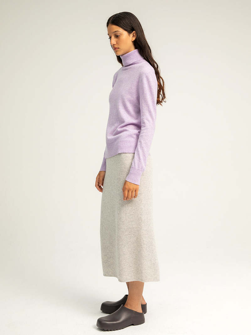 PURECASHMERE NYC Turtleneck Sweater - Lavender | Garmentory