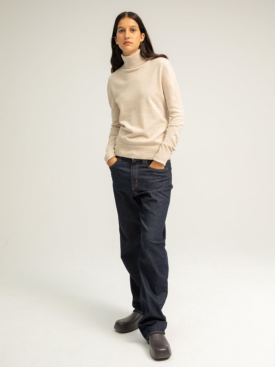 Purecashmere Nyc Turtleneck Sweater Oatmeal Garmentory