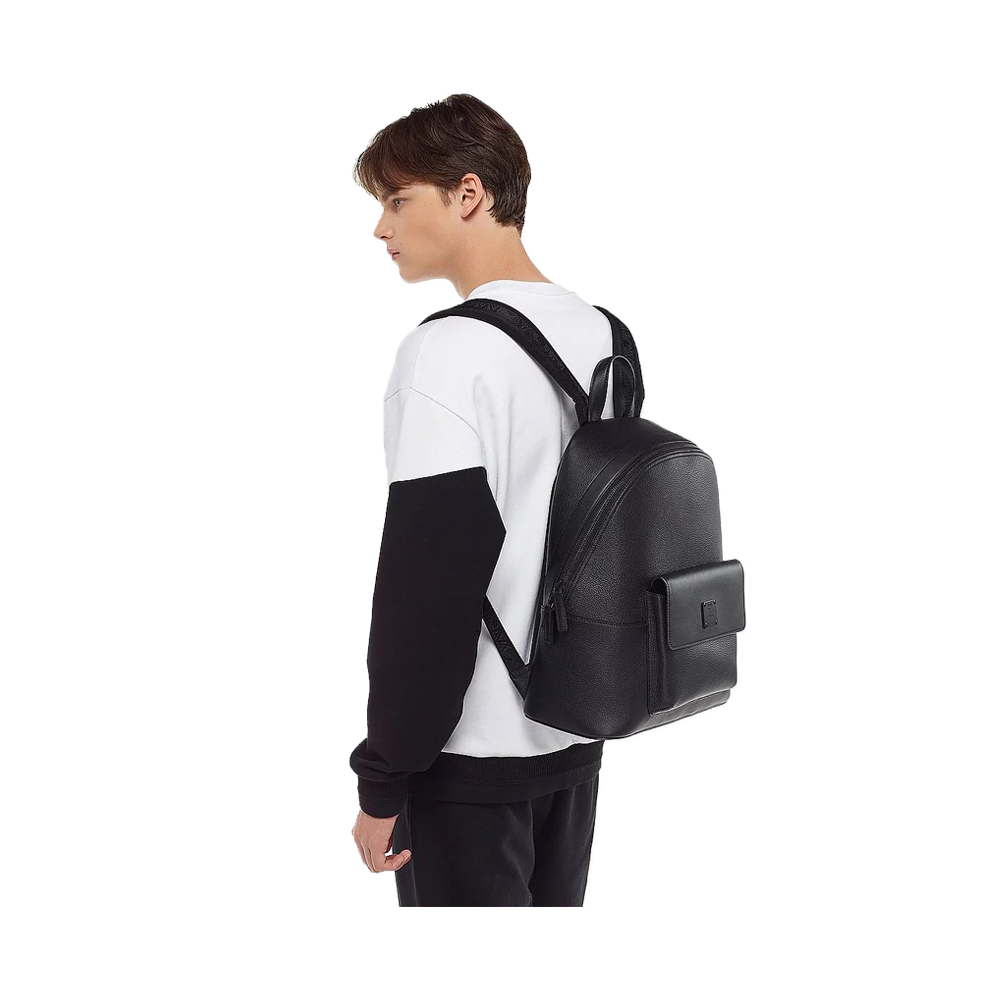 MCM Stark Embossed Spanish Leather Backpack - Black | Garmentory