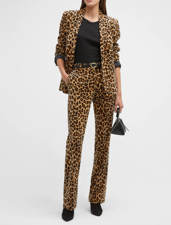 Frame Mini Boot Trouser - Cheetah Velvet | Garmentory
