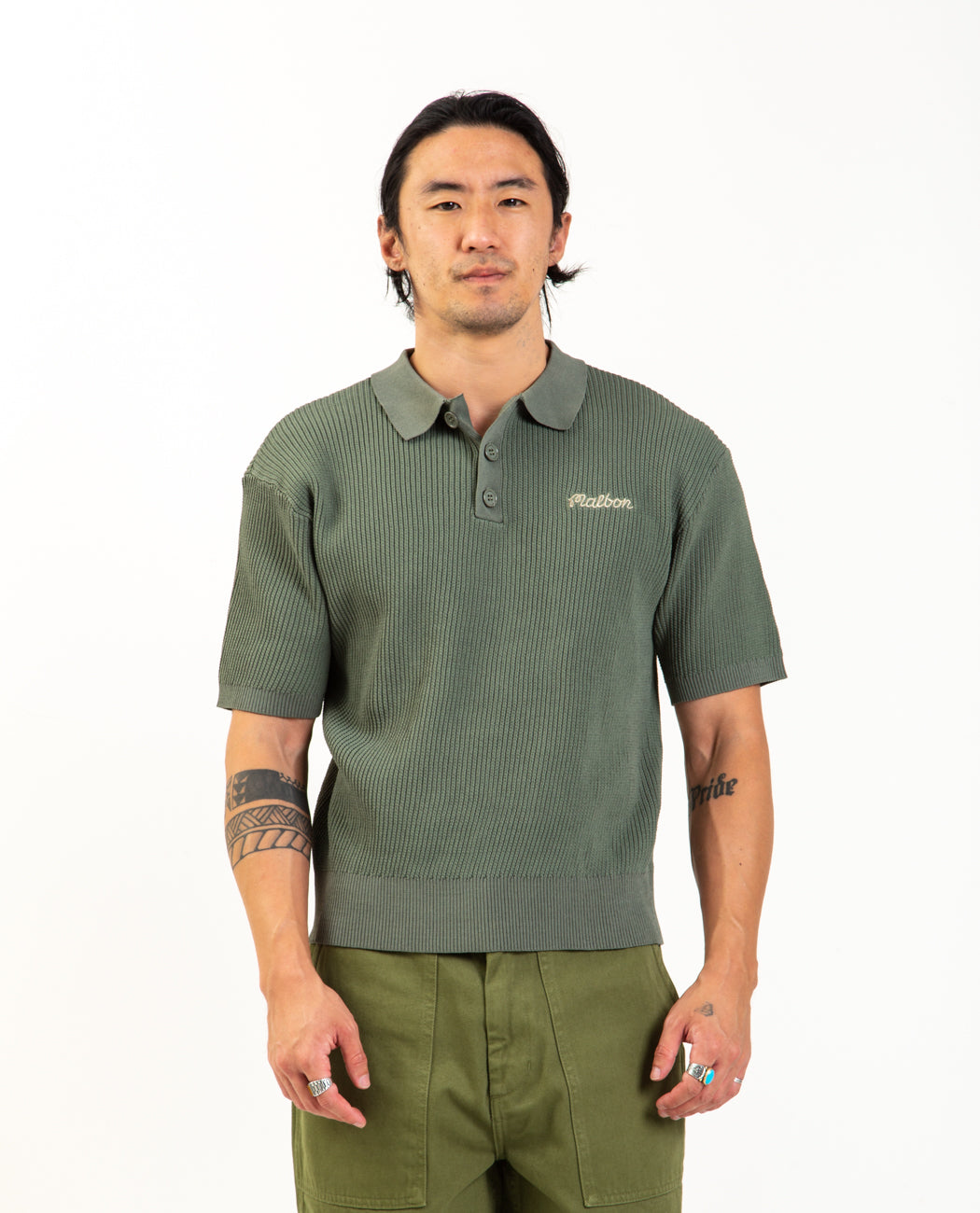 MALBON GOLF Core Polo Shirt - Sage | Garmentory