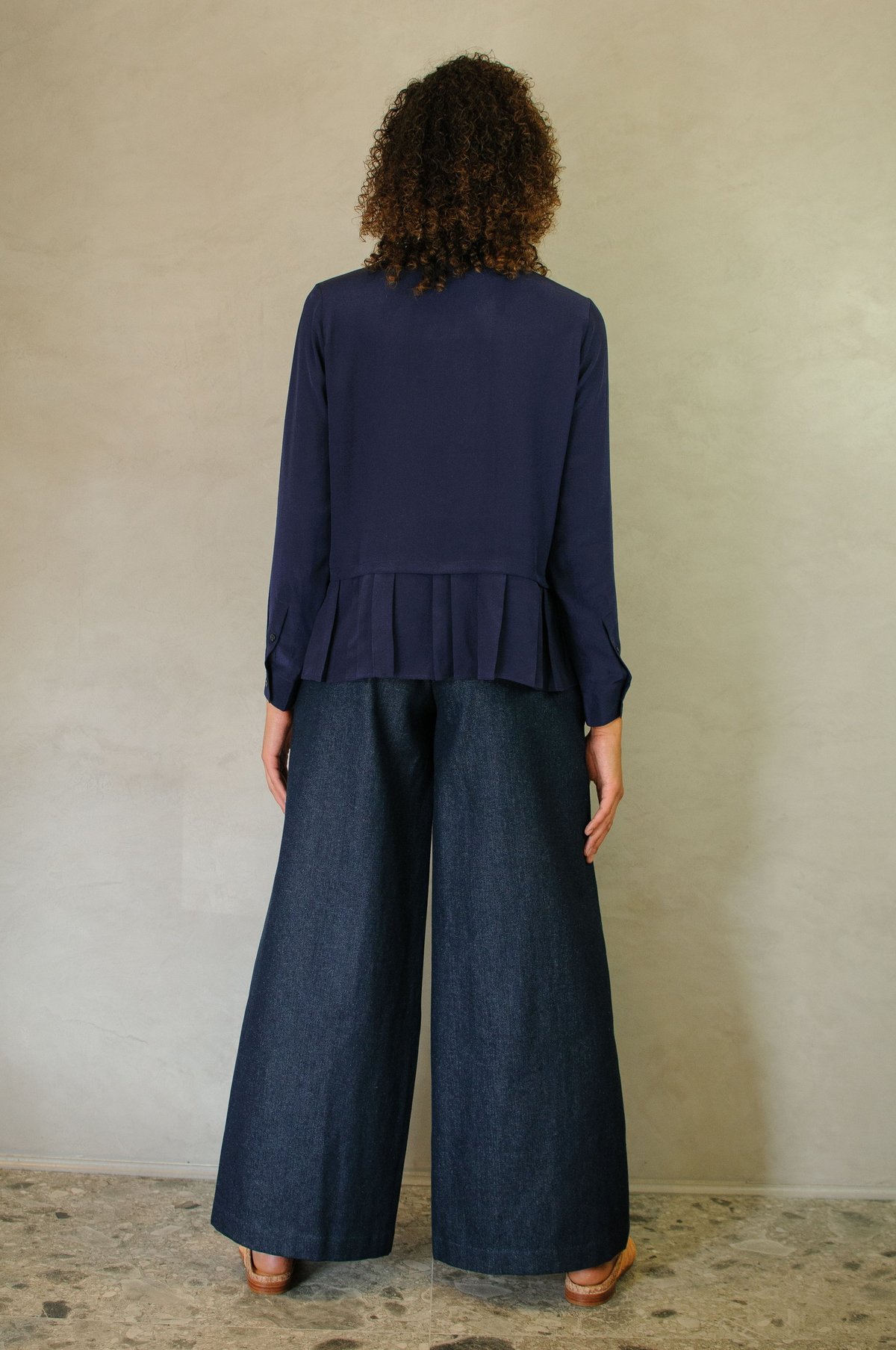 Bodice Wide Pants - Blue Denim | Garmentory