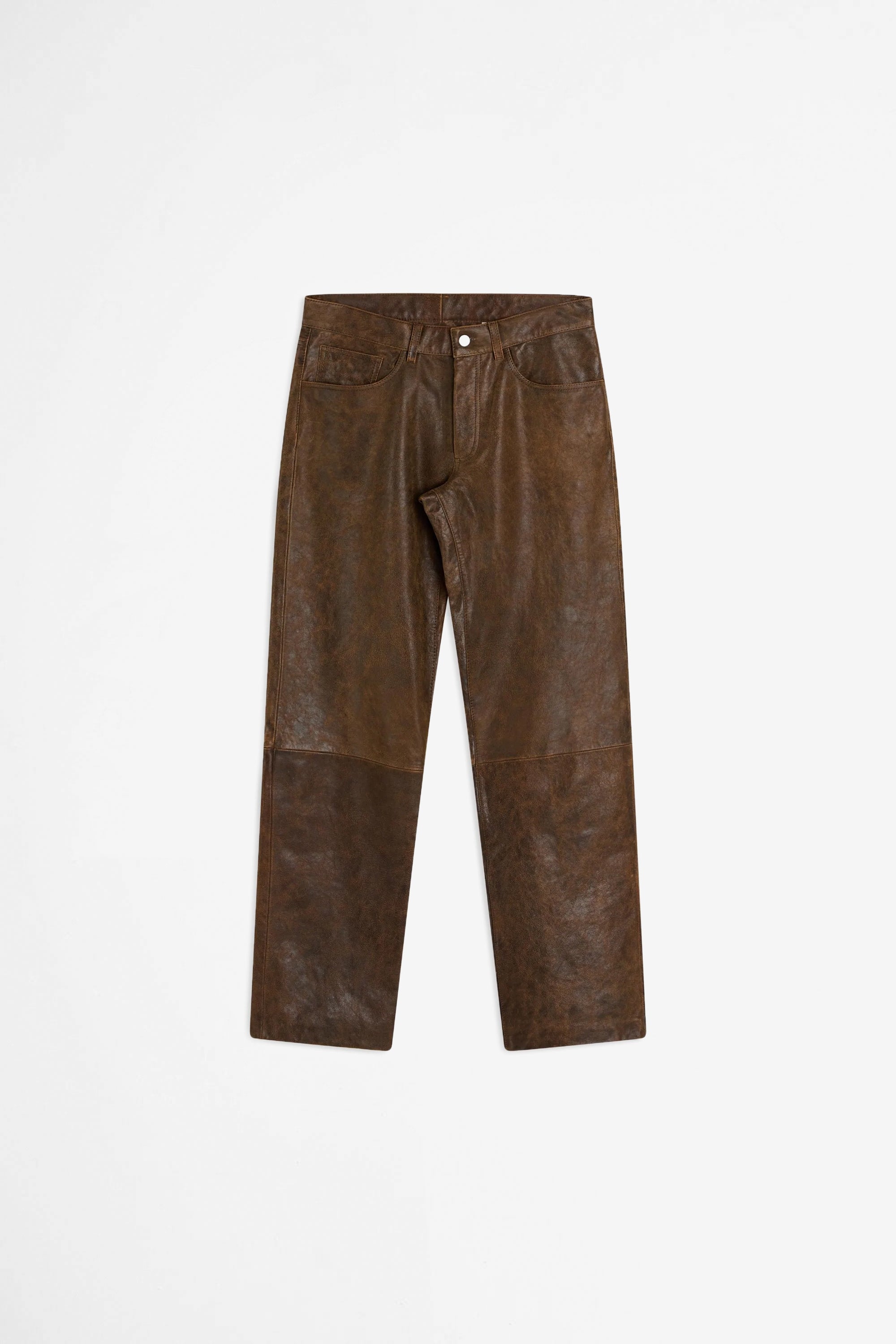Sunflower Loose Leather Pants - Rust Brown | Garmentory