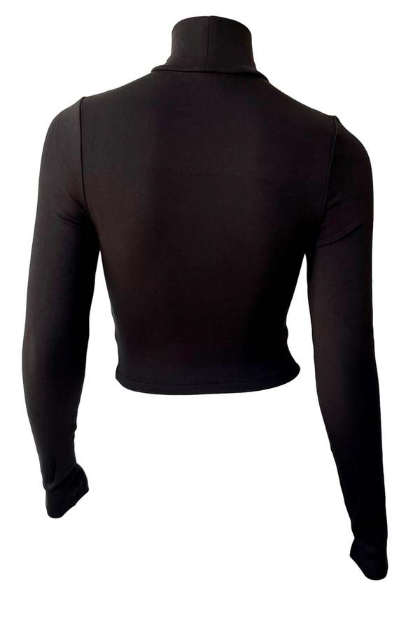 The Range No Bra Club Cropped Turtleneck - Black | Garmentory