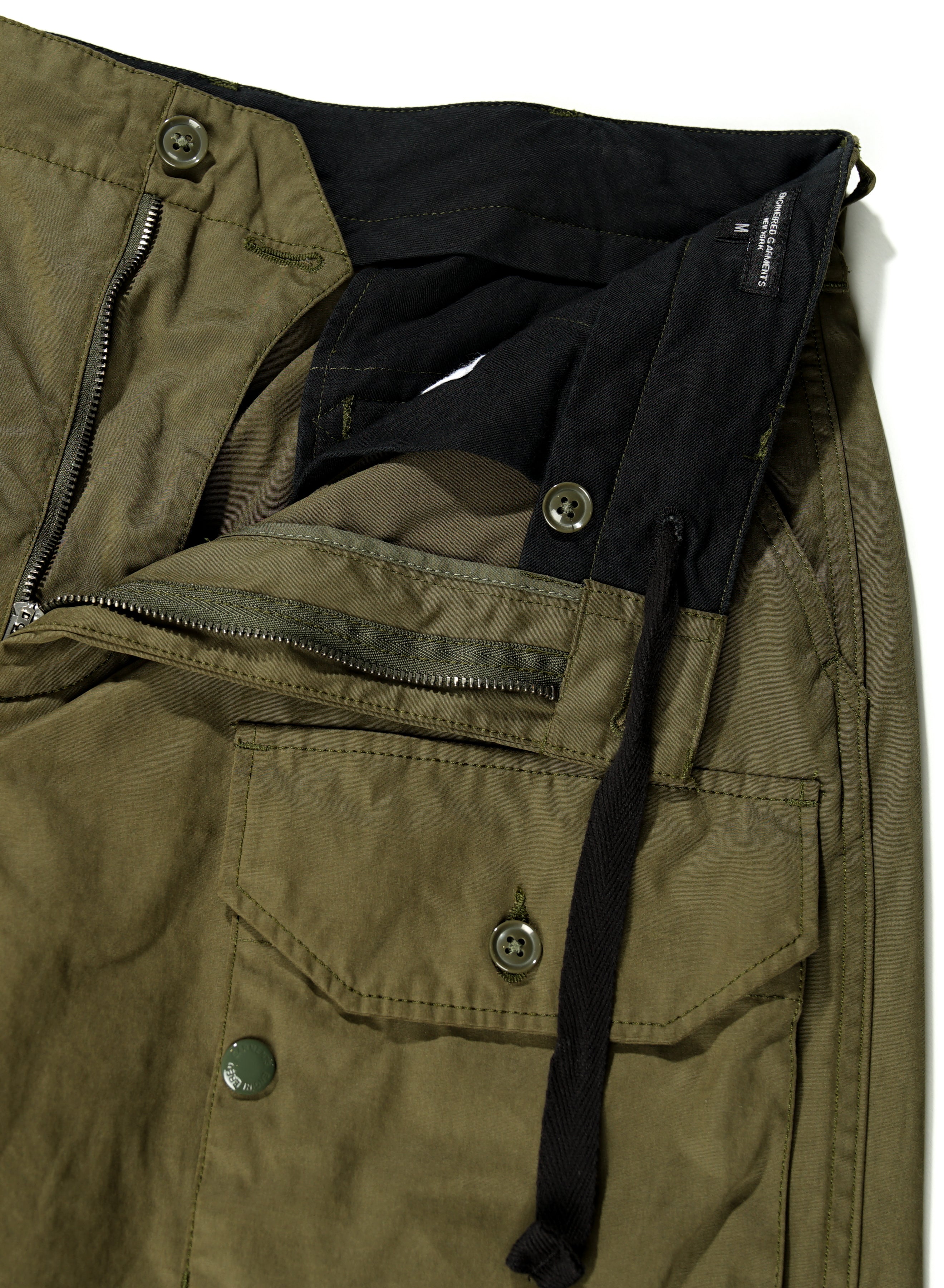 Engineered Garments PC Coated Cloth Flight Pant - Olive | Garmentory