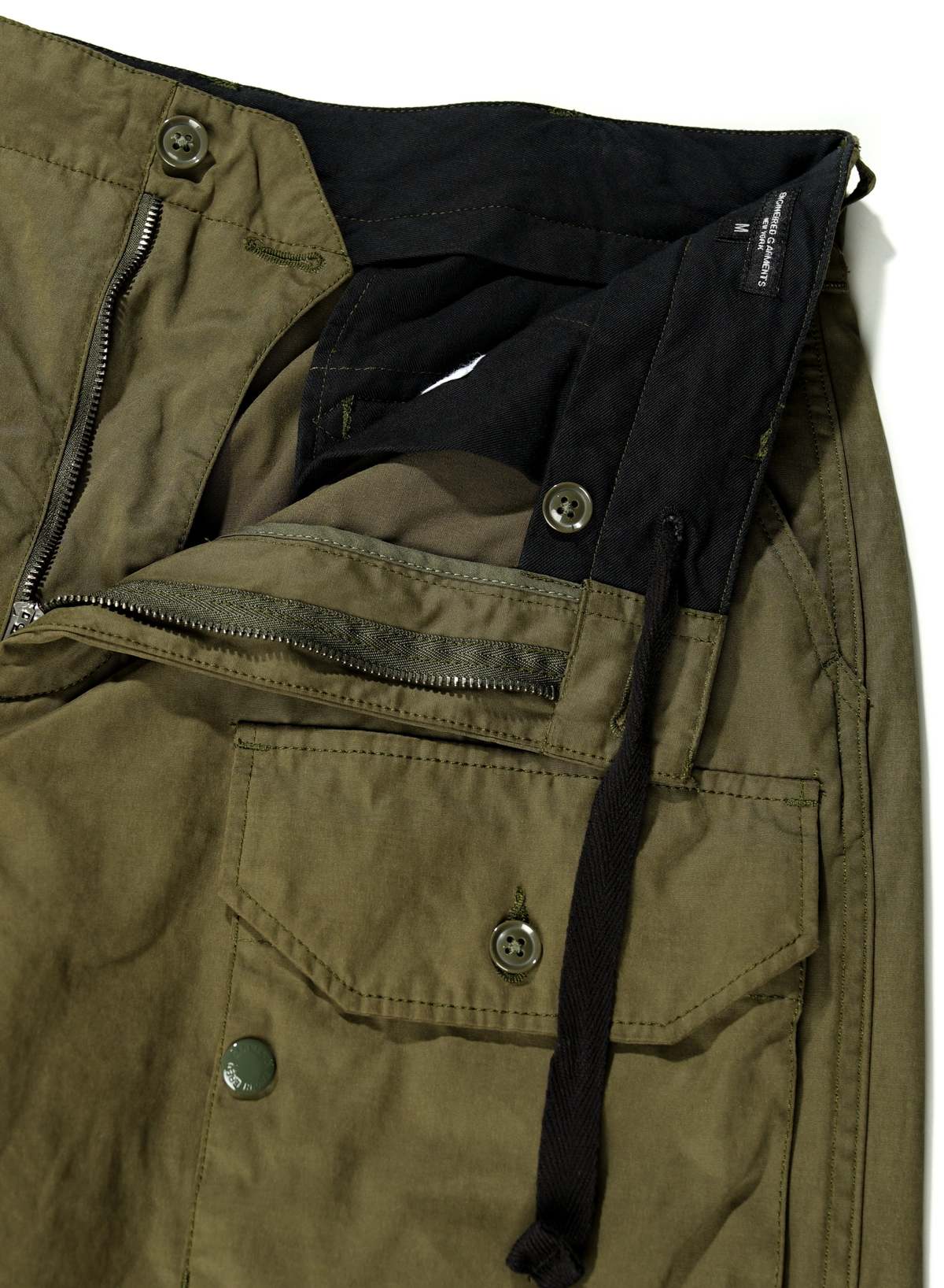 Engineered Garments PC Coated Cloth Flight Pant - Olive | Garmentory