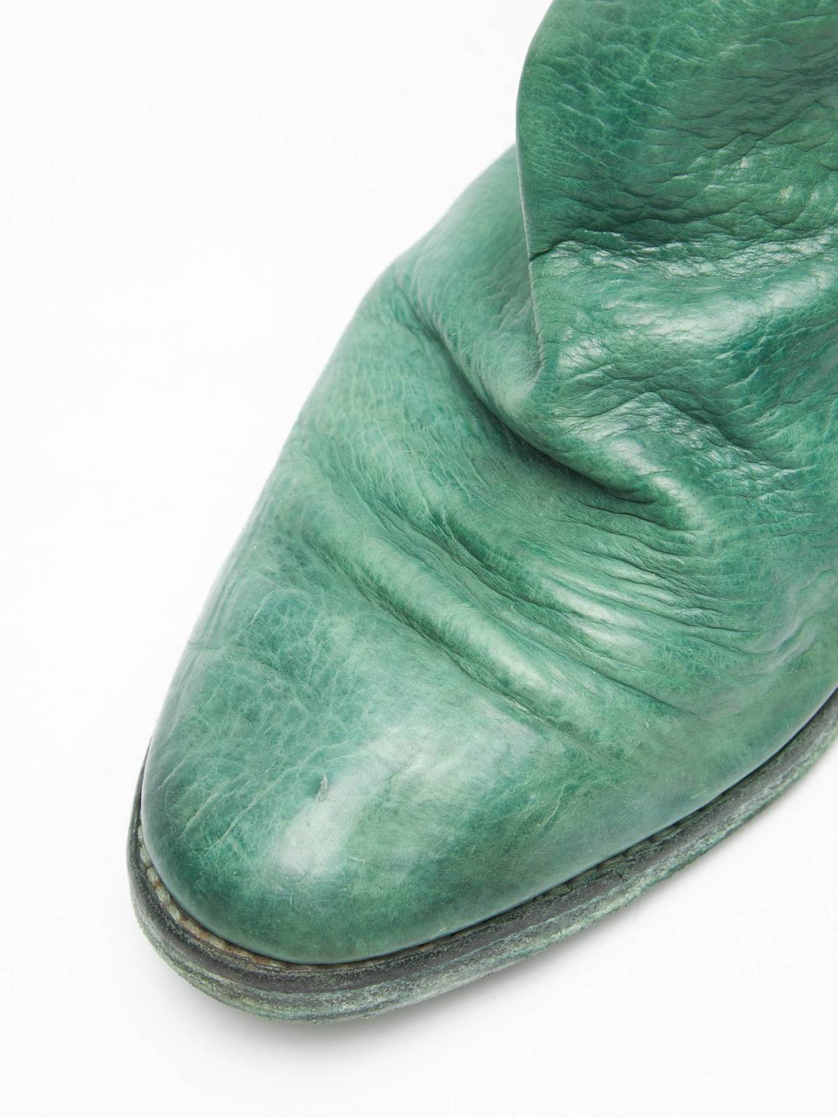 [Pre-Loved] Carol Christian Poell M Buckle Leather Boots - Green ...