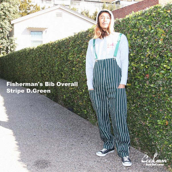 Cookman Fishermans Bib Overall - Dark Green Stripe | Garmentory