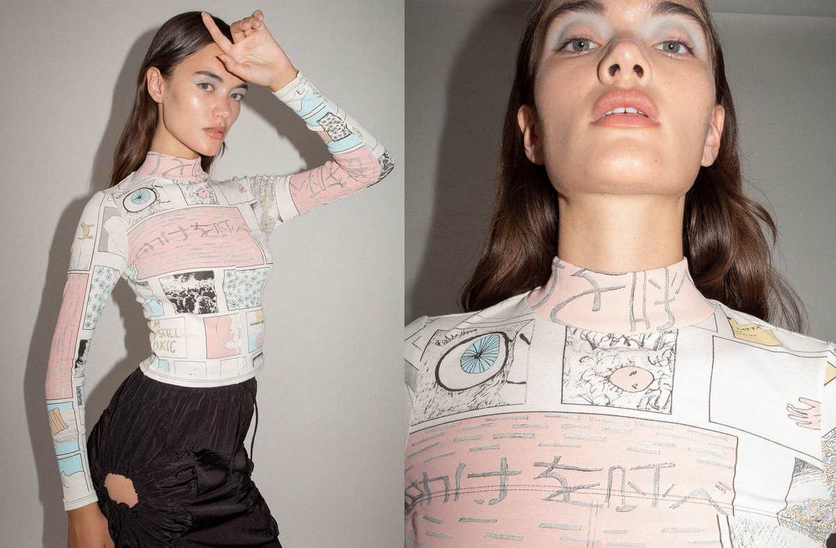 ECKHAUS LATTA Comic Lapped Baby Turtleneck | Garmentory