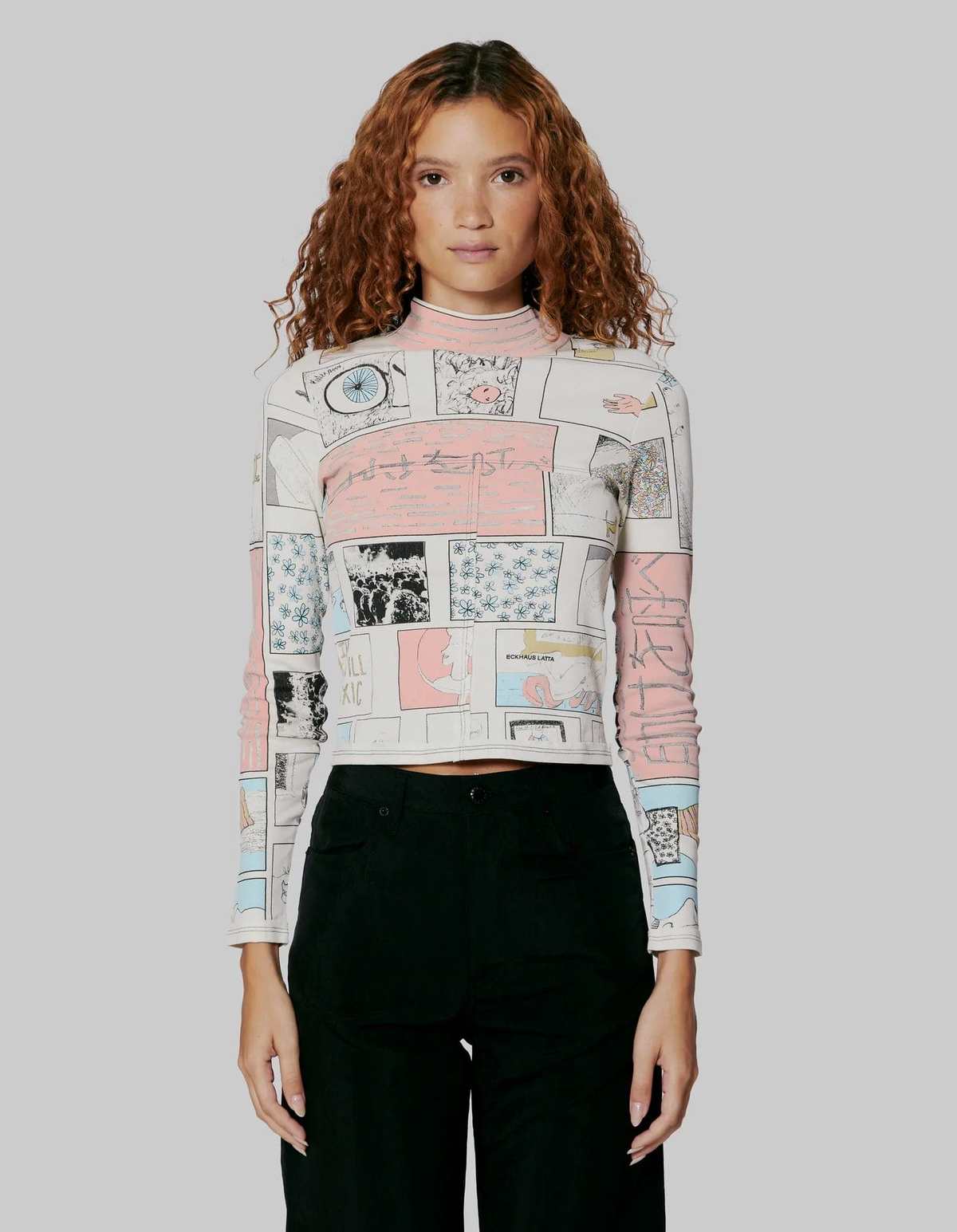 ECKHAUS LATTA Comic Lapped Baby Turtleneck | Garmentory