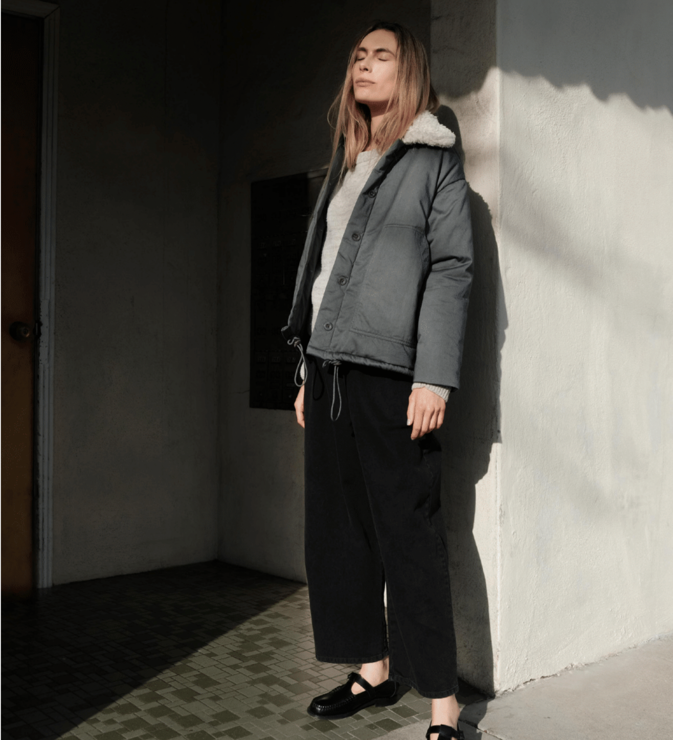 Micaela Greg Sherpa Bomber - Mineral Green | Garmentory