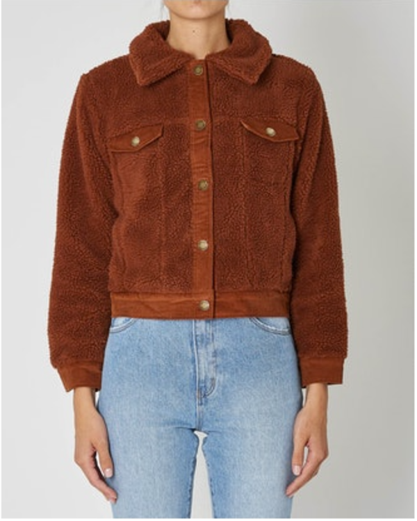 Rolla's Sherpa Trucker Jacket - Chestnut | Garmentory