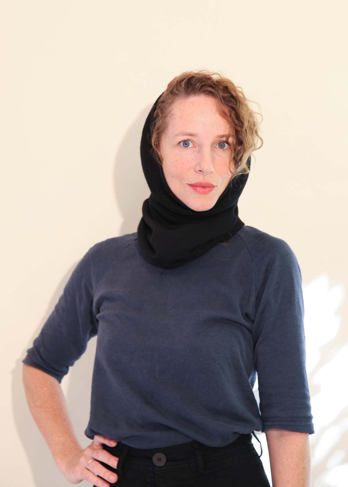 meg cohen Cashmere Grace Hood - Black/Charcoal | Garmentory