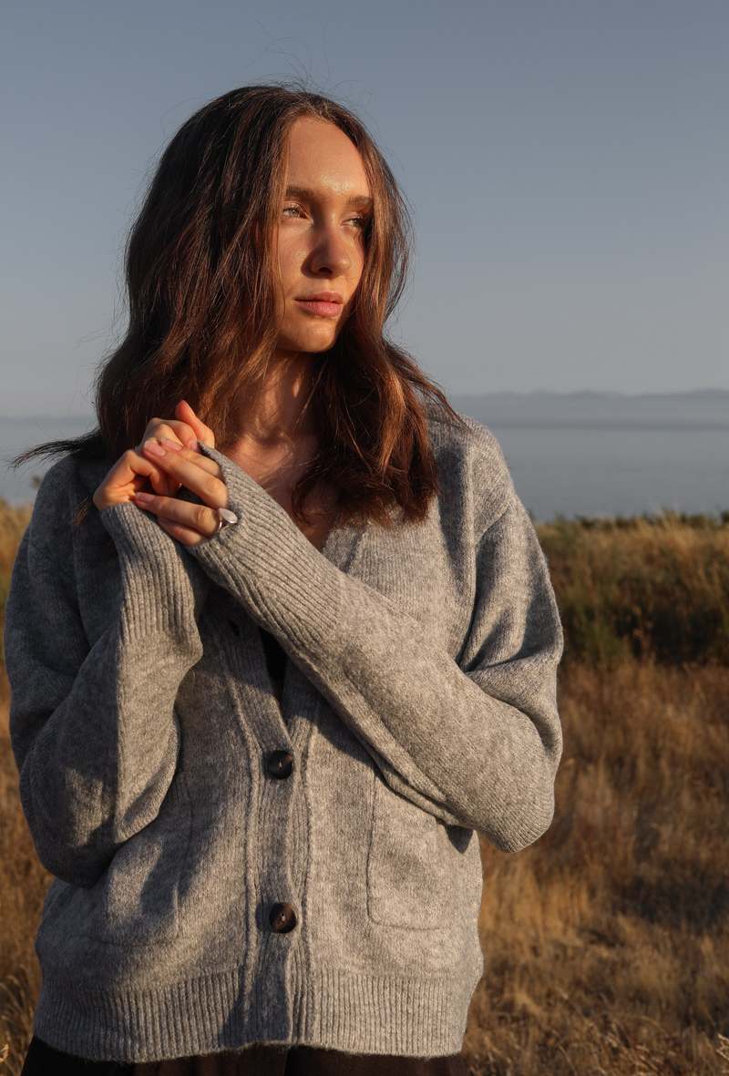 John + Jenn Pierre Cardigan in Light Heather | Garmentory