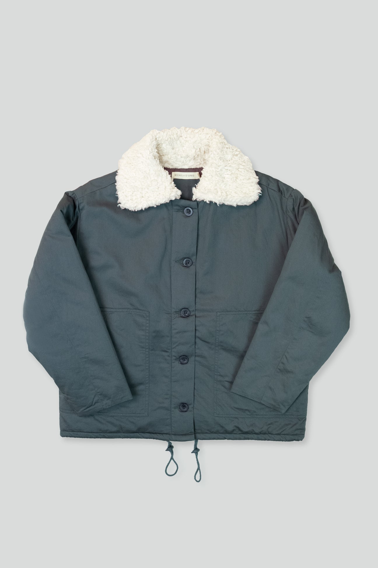 Micaela Greg Sherpa Bomber - Mineral Green | Garmentory