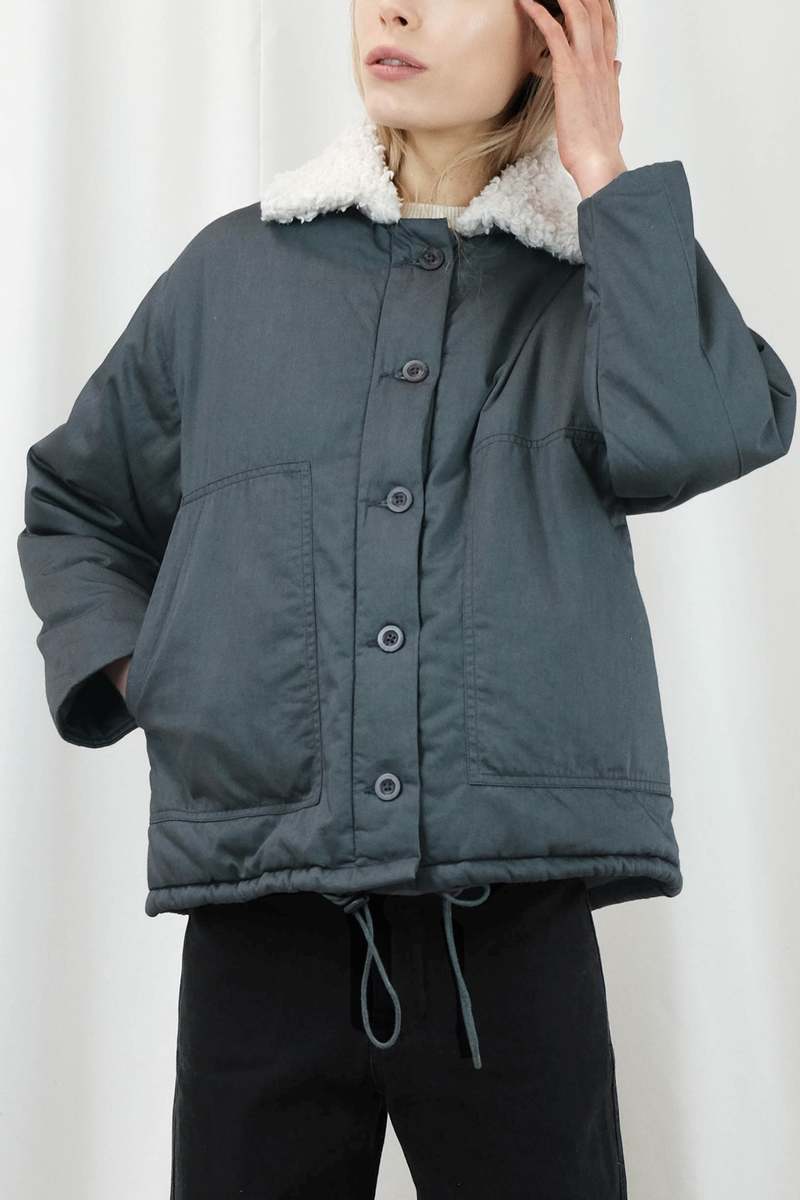 Micaela Greg Sherpa Bomber - Mineral Green | Garmentory