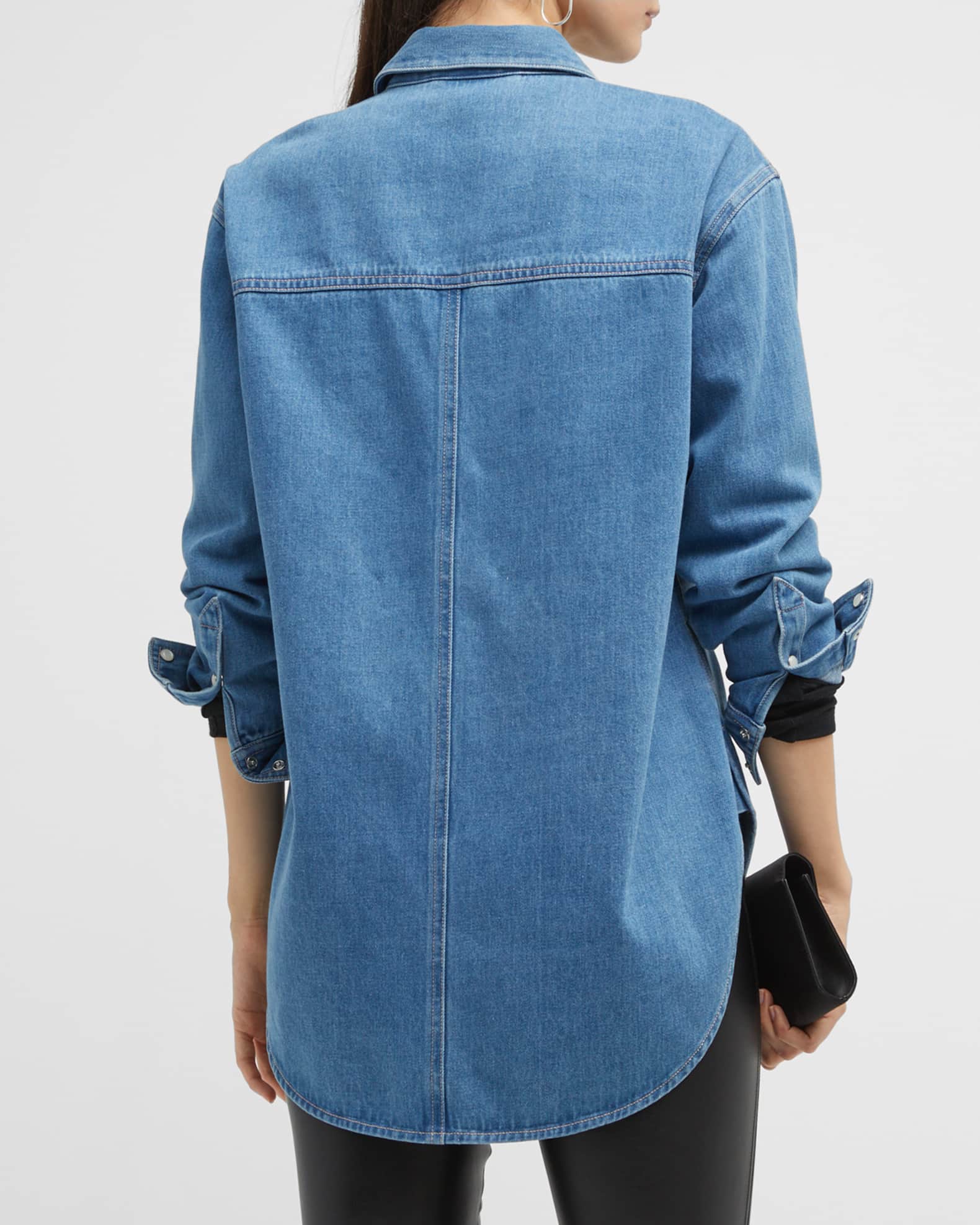 Veronica Beard Mikaela Denim Shacket - Ashwood | Garmentory