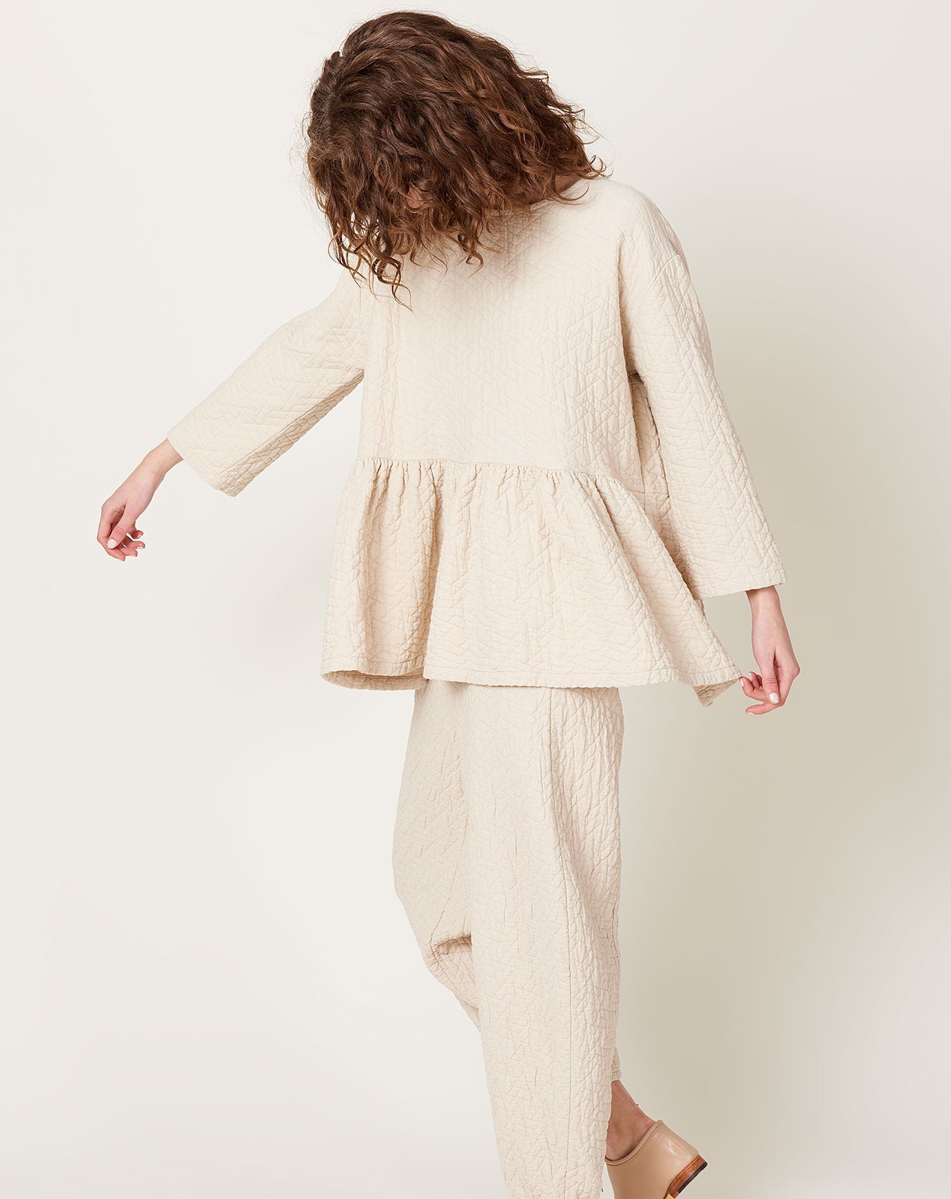 Black Crane Ruffle Top - Cream | Garmentory