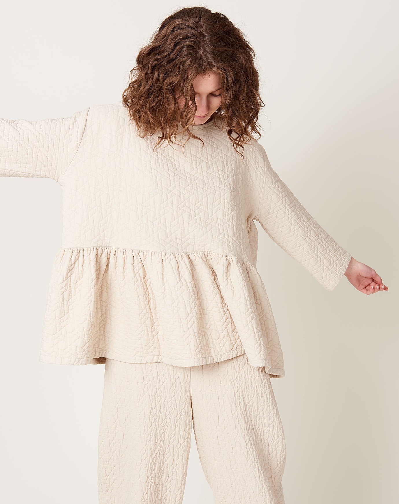 Black Crane Ruffle Top - Cream | Garmentory