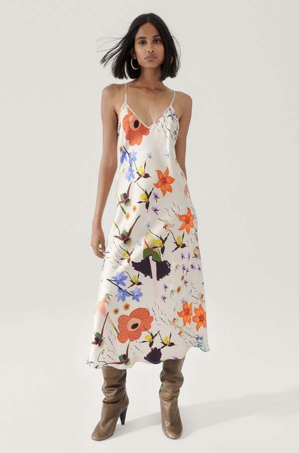 Silk Laundry 90s Slip Dress - Hazelnut Lost Flowers | Garmentory