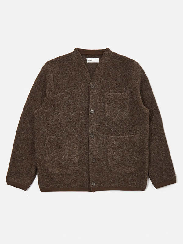 Universal Works Cardigan - Brown Wool Fleece | Garmentory