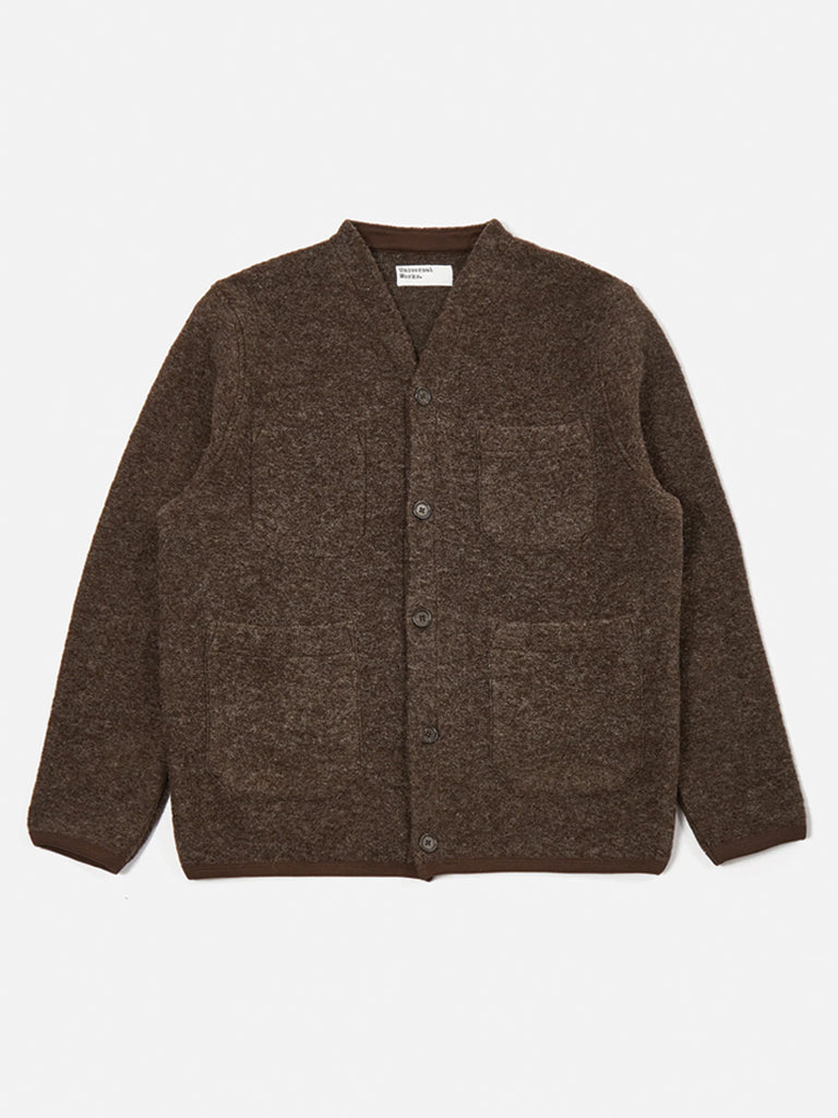 Universal Works Cardigan - Brown Wool Fleece | Garmentory
