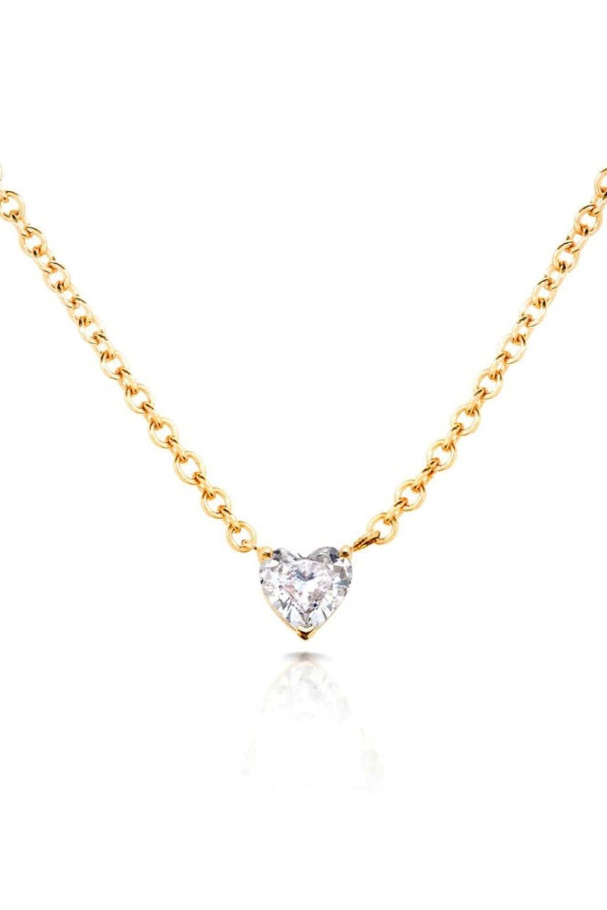Carbon & Hyde Floating Diamond Heart Necklace - 14K Yellow Gold ...
