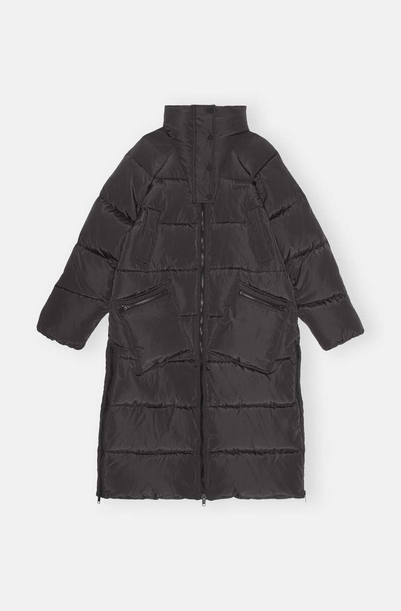 Ganni Oversized Tech Puffer Coat - Phantom | Garmentory